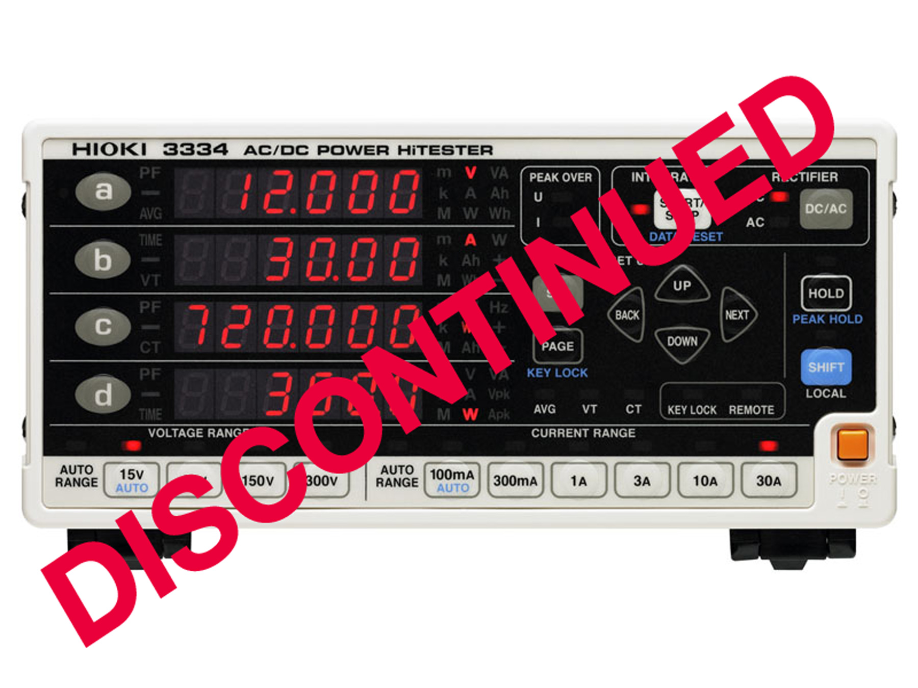 HIOKI 3334 AC/DC Power Meter – Discontinued (See PW3335)